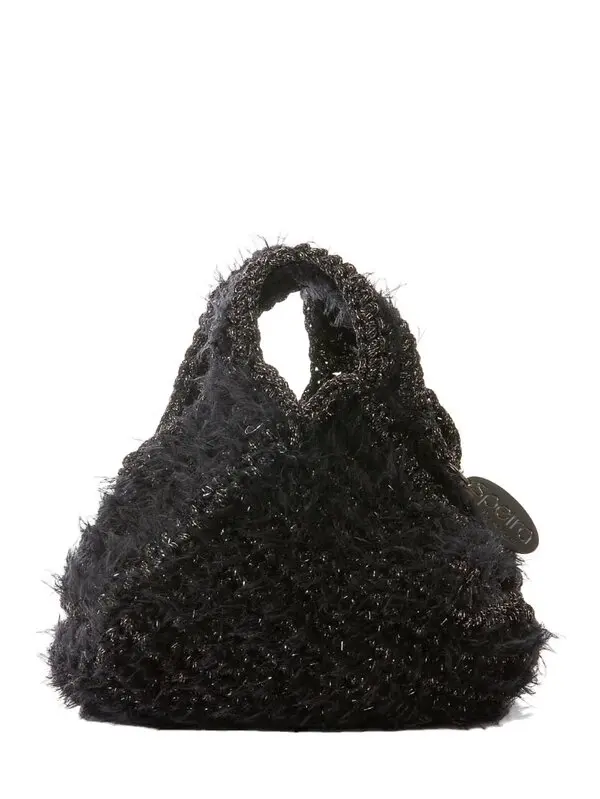SPEIRA Mini Asymmetric Furry Bag - Black