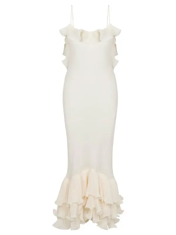 DELFI COLLECTIVE Delina Ruffled Dress - White