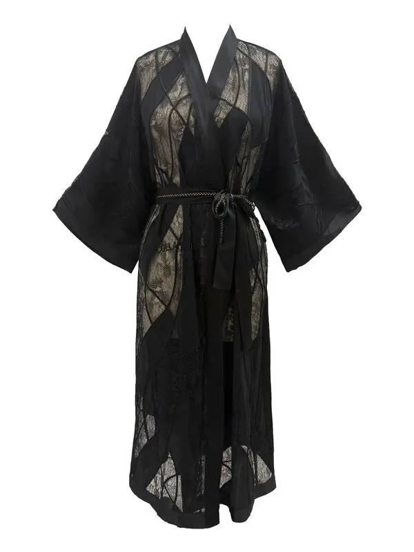 CAROL COELHO Lithos Embroidered Kimono - Black