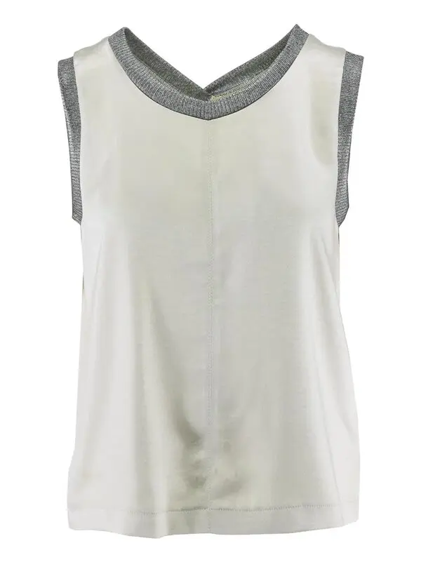 SILVIA SERBAN Reversible Satin Top - White