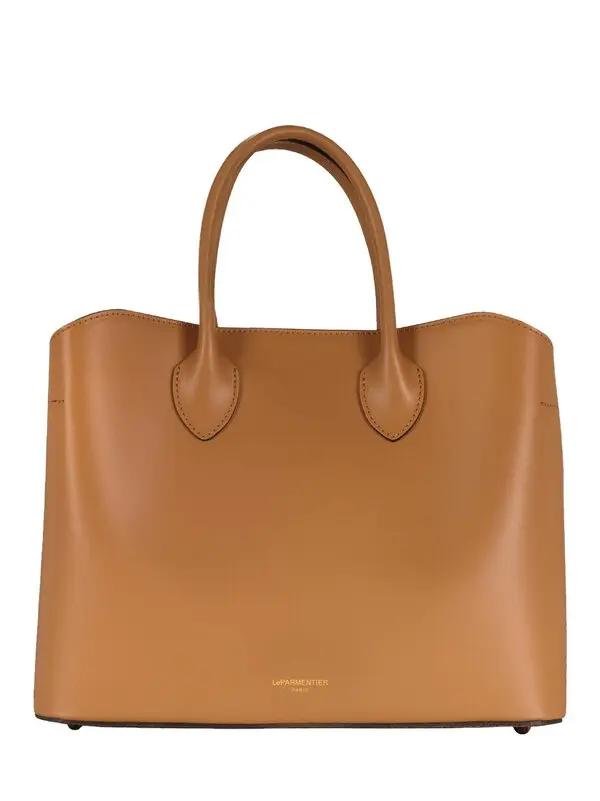 LE PARMENTIER Jackie Leather Tote Bag - Brown