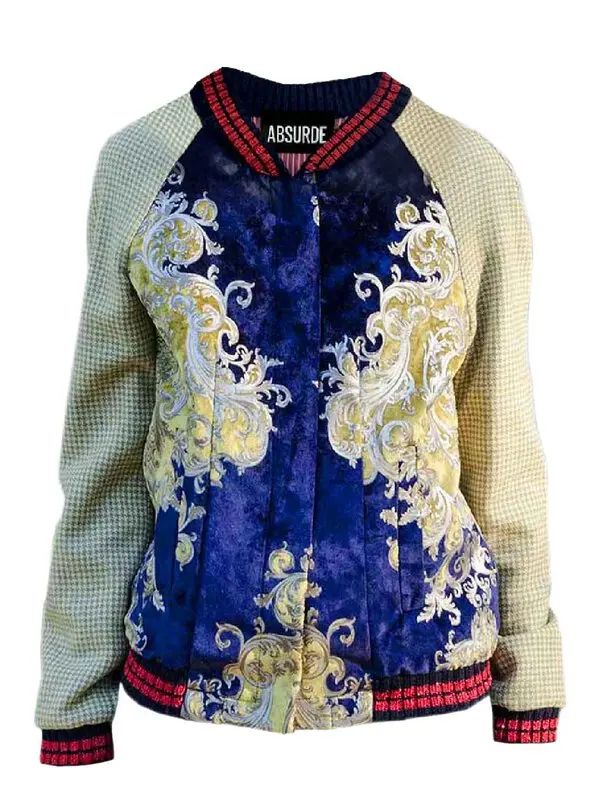ABSURDE Clarisa Navy Bomber Jacket - Blue