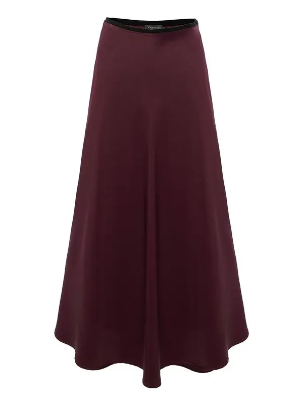 EXQUISE A-line Midi Skirt - Red