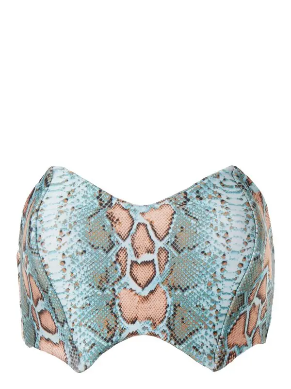 SIREN SWIMWEAR Mermaid Corset In Snake - Blue