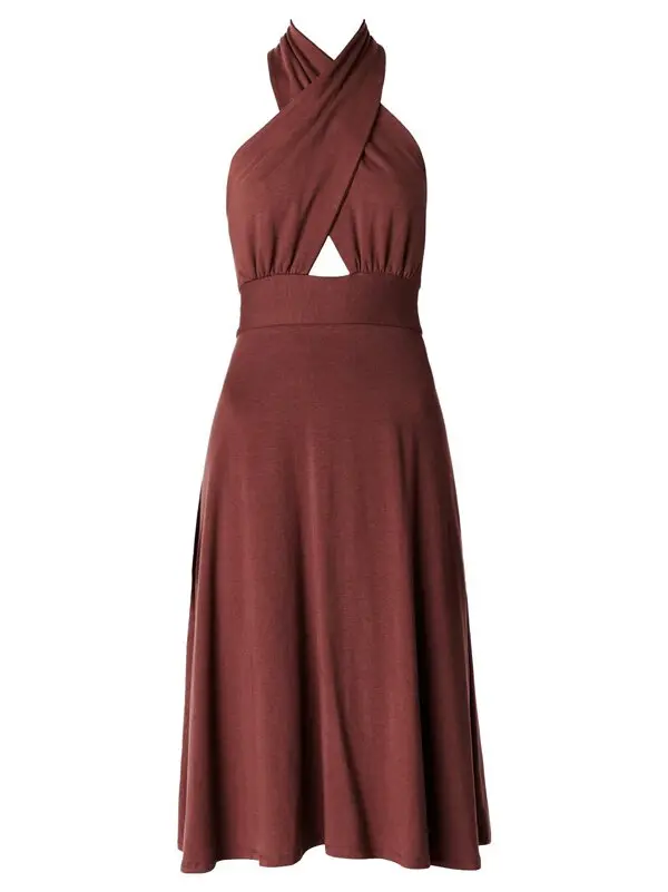 ITALIA A COLLECTION Mocha Midi Dress - Brown