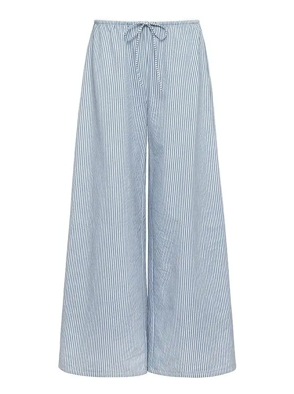 MONTCE Striped Wide-leg Pants - Blue/white