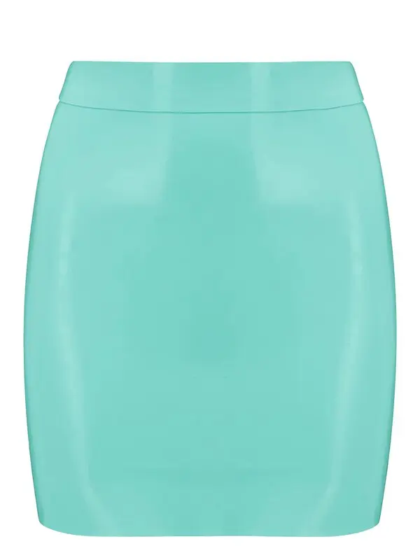 ELISSA POPPY Latex Mini Skirt - Green