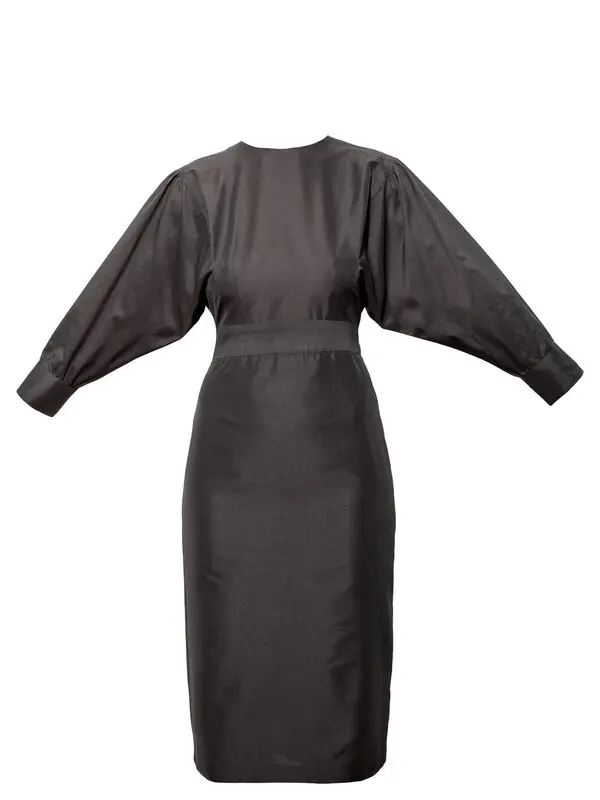 KAROLINA OZOLINSIUTE Alexa Taffeta Midi Dress - Black