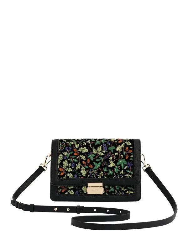 FABLE ENGLAND Embroidered Fold Over Bag - Green/black