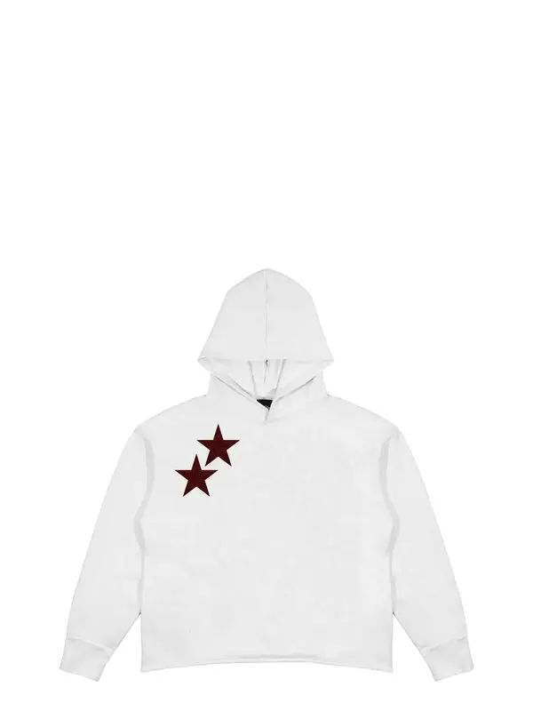 AURA & CO Star Hoodie - White/red