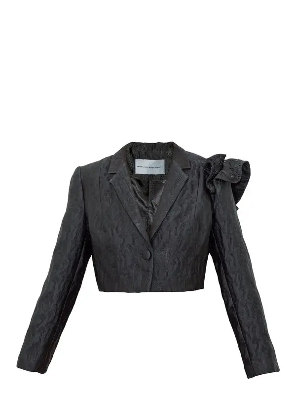 KAROLINA OZOLINSIUTE Jacquard Crop Jacket - Black