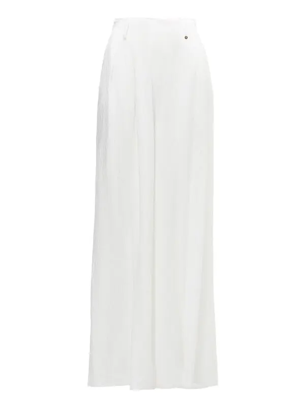 NISSA Palazzo Viscose Pants - White