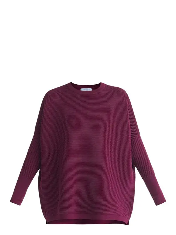 PAISIE Ribbed Relaxed-fit Jumper - Purple