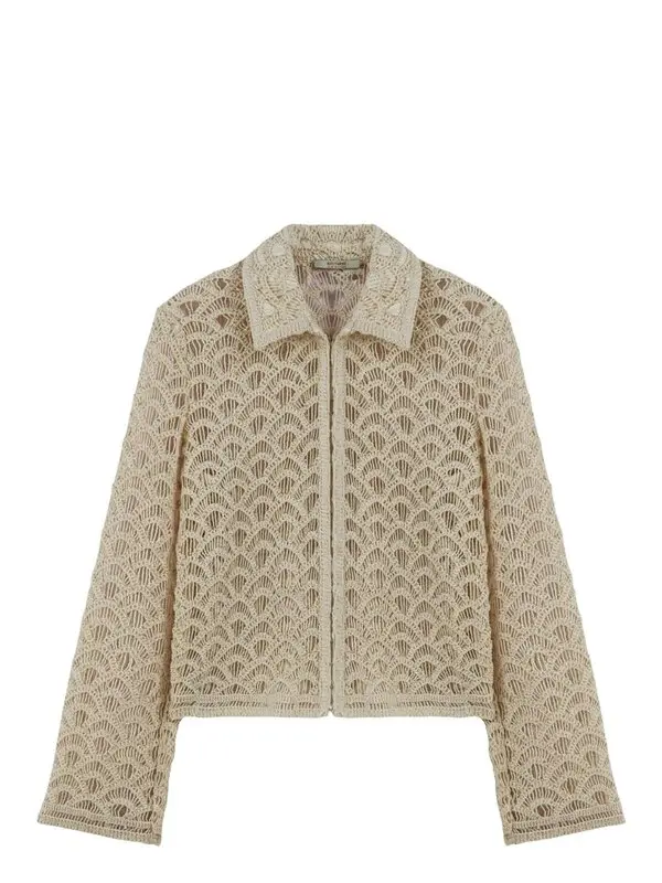 NOCTURNE Cropped Lace Jacket - White