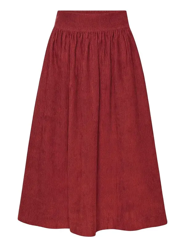 GROBUND Mette Corduroy Skirt - Red