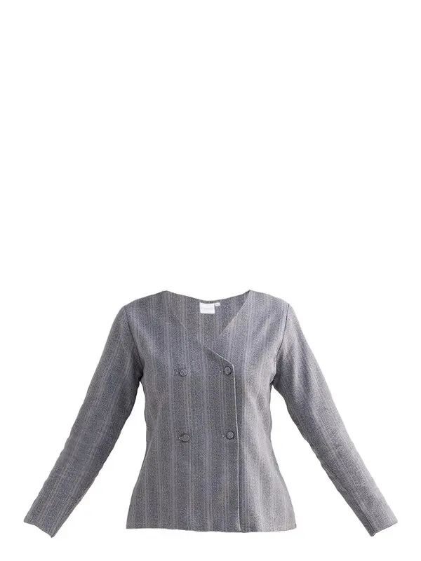 REISTOR Fitted Cotton Tweed Jacket - Grey