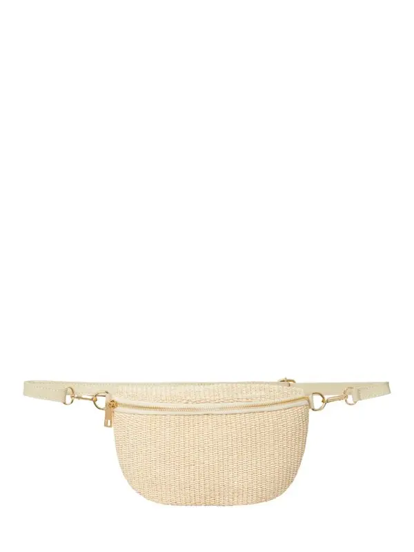 BETSY & FLOSS Neutrals Enna Raffia Crossbody And Waist Bag - White