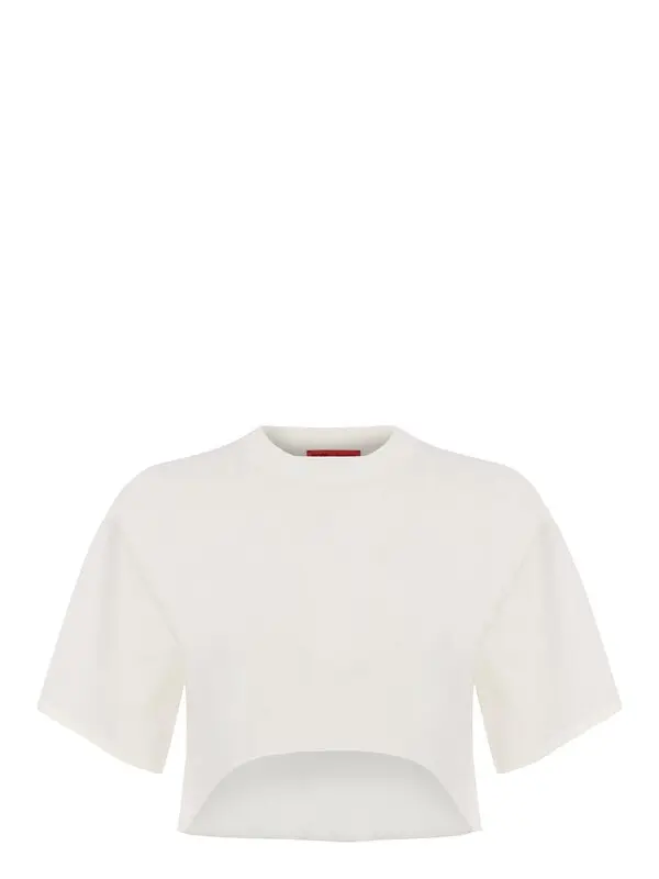PCFG Cropped Cotton Top - White