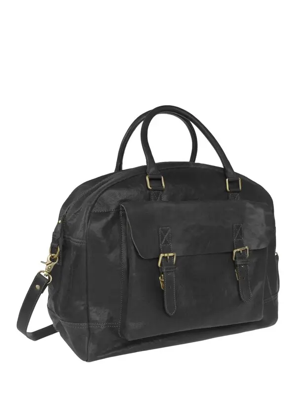 VIDA VIDA Wandering Soul Leather Travel Bag - Black