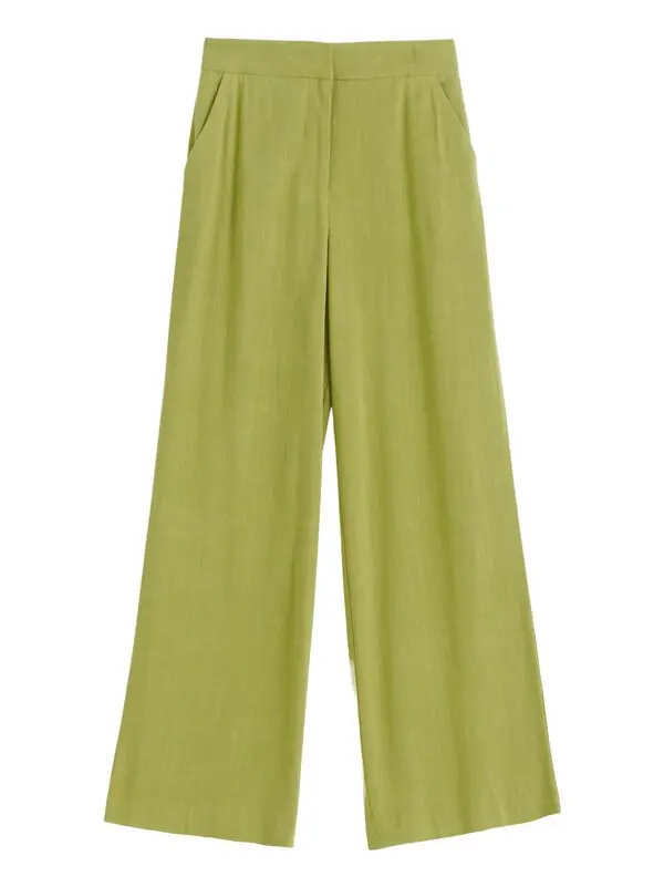 LOUCHE Tilde Linen Mix Straight Leg Trouser - Green