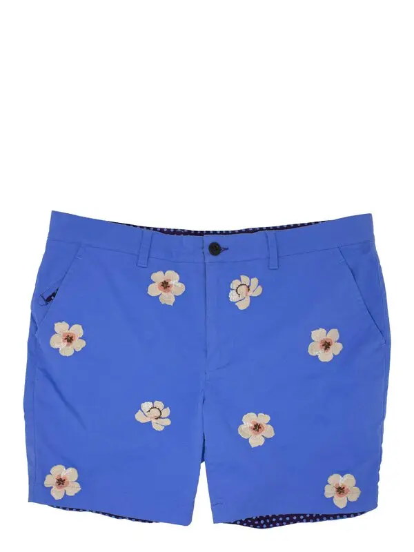 LORDS OF HARLECH Edward Flower Embroidered Short - Blue