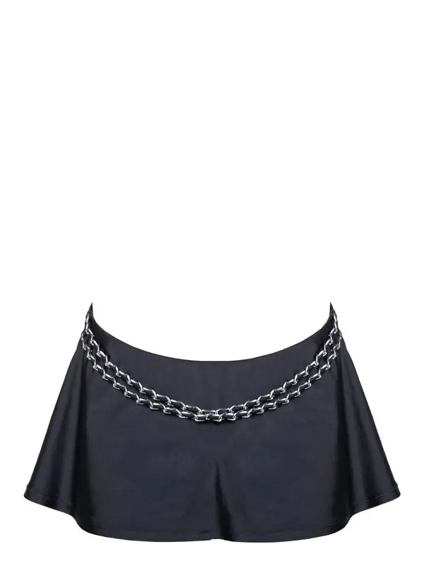 SOLARA Christina Mini Skort With Braided Chain - Black/silver