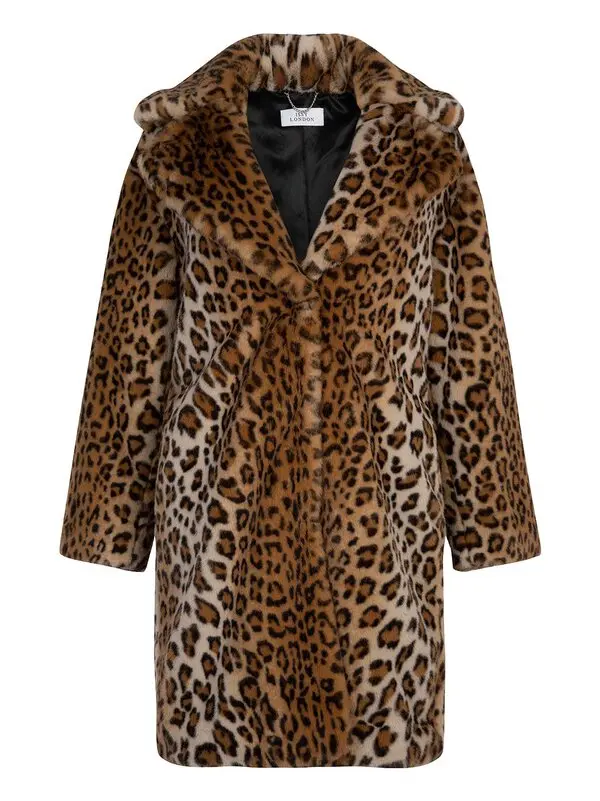 ISSY LONDON Loretta Longline Faux Fur Coat - Black