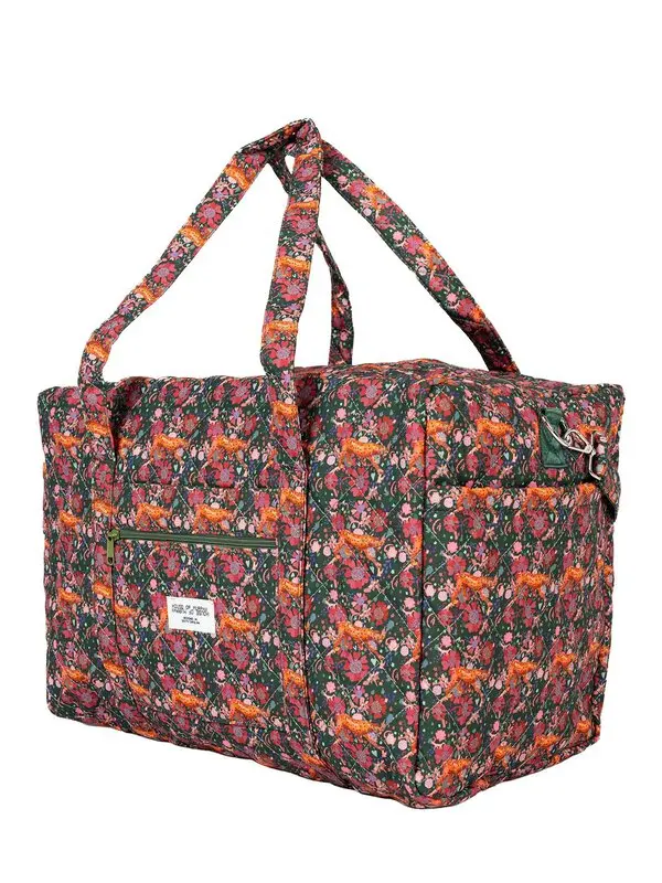 HOUSE OF MURPHY Quilted Jungle Walk Weekend Duffle Bag - Green/red