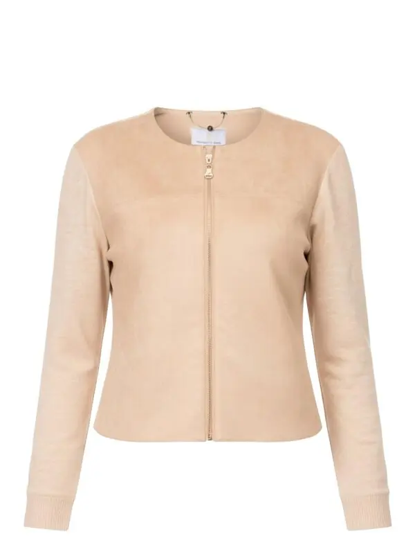 FRANCHETTI BOND Gianella Suedette Jacket - Beige
