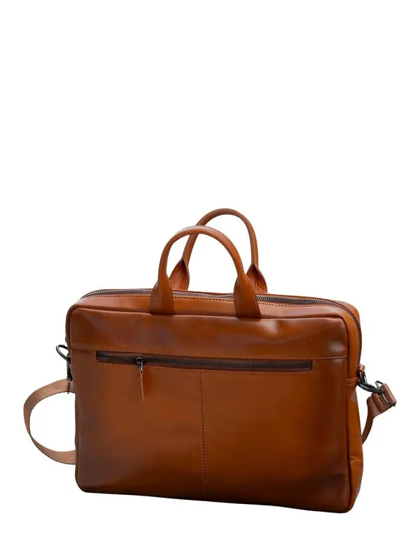 LEATHERE Classic Leather Laptop Bag - Brown