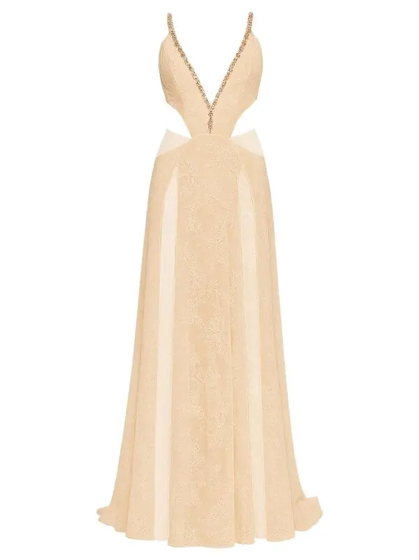 NISSA Crystal-embellished Silk Gown - Pink