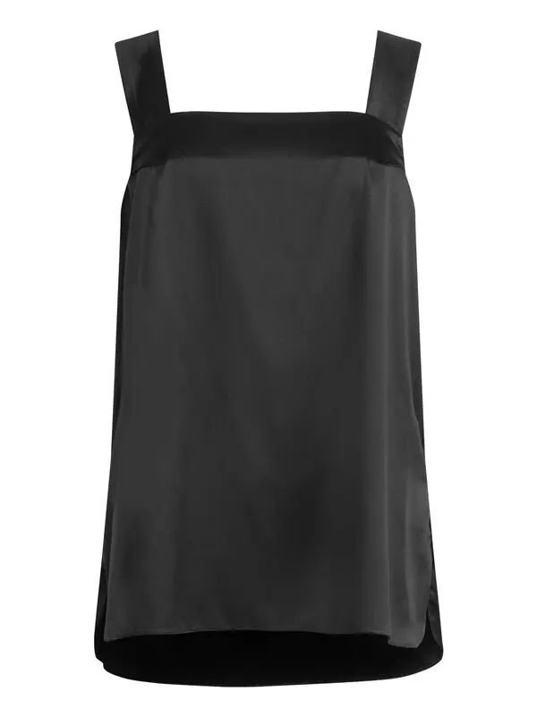 HELENE GALWAS Albinare Silk Satin Tank Top - Black