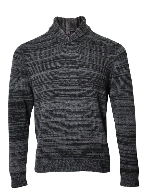 LORDS OF HARLECH Shawl Neck Sweater - Black/grey
