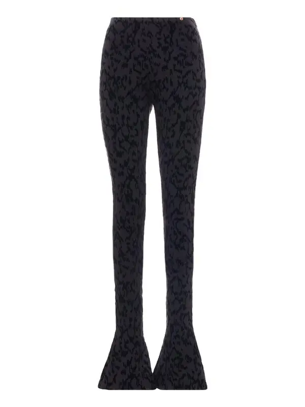 NISSA High-rise Flared Velvet Pants - Black