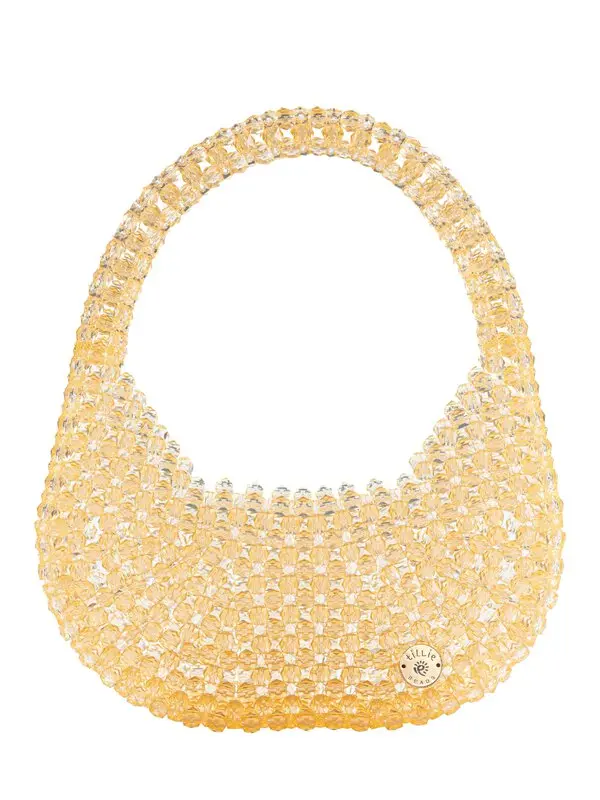 TILLIE BEADS Handmade Beaded Bag - Beige