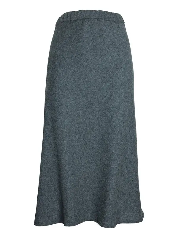 2KSTYLE Wool-blend Bias-cut Midi Skirt - Grey
