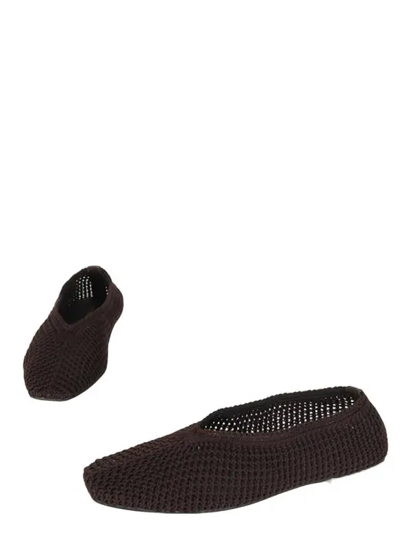 Intentionally Blank Reema Crochet Flats - Brown