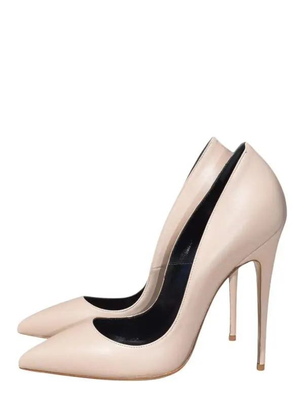 AETHRA SHOES Leather Pointed Toe Stiletto Pumps - Black/brown