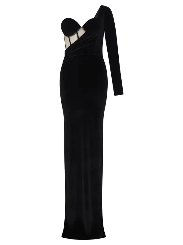 ROOM 24 Emily Velvet And Tulle Dress - Black