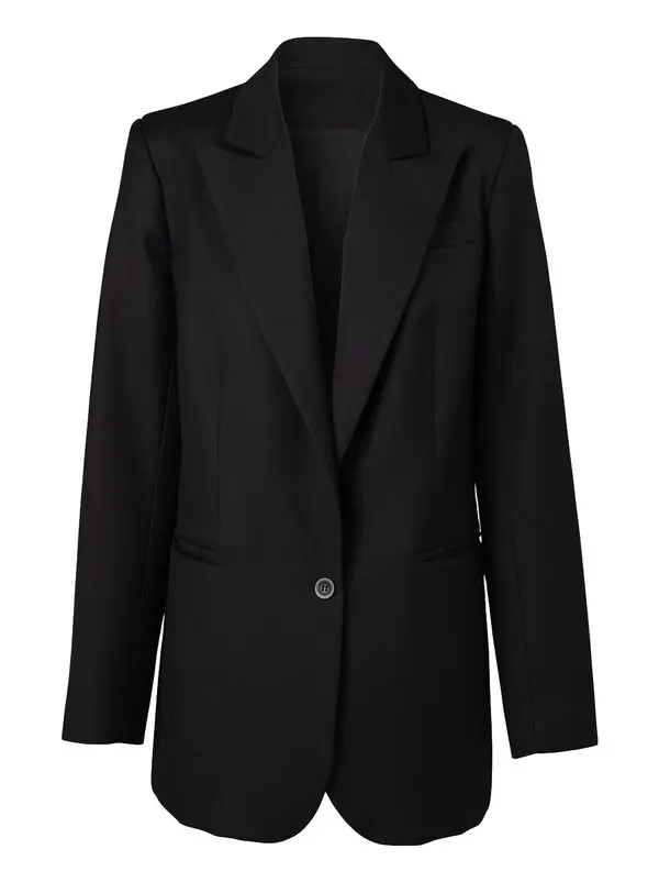 JORDAN Tailored Blazer Single Button Closure - Black