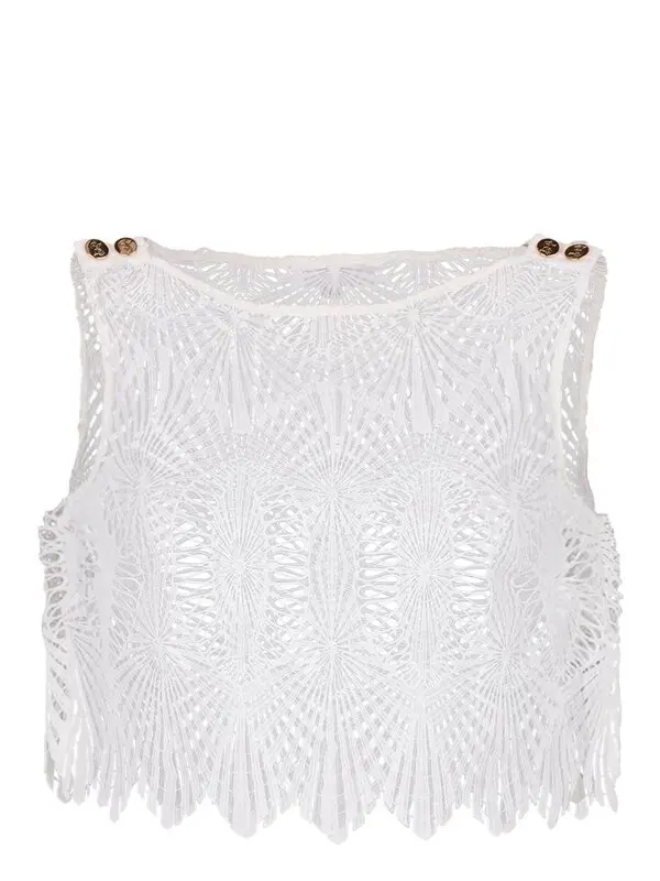 ZETAYE Maxine Deco Lace Top - White