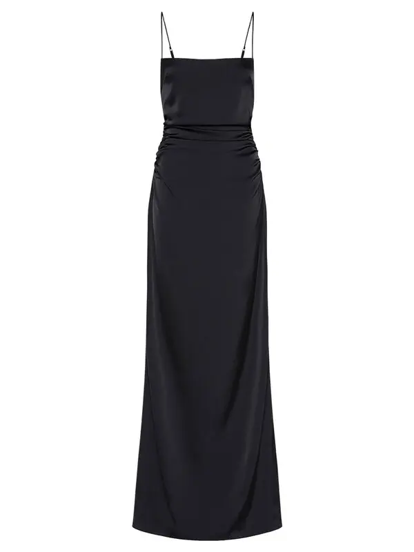 STUDIO LEXI Venus Heavyweight Recycled Satin Dress - Black