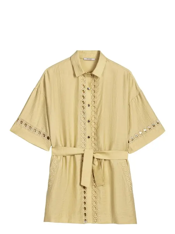 NOCTURNE Belted Eyelet Jacket - Yellow