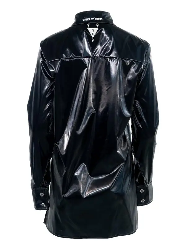 VAZAF Longline Vinyl Shirt - Black