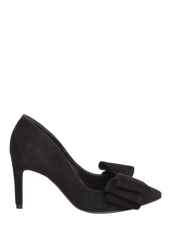 THE 5TH ELEMENT Suede Bow Stiletto Pumps - Black