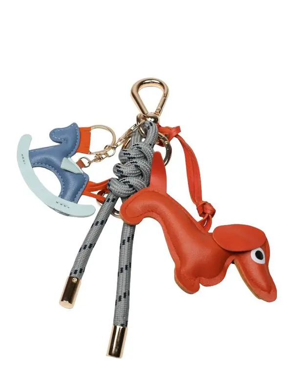 POP UPS BRAND Keychain With Stone And Charms - Grey