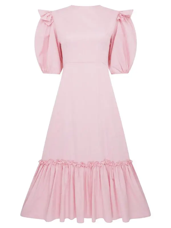 LISA THE LABEL A-line Organic Cotton Midi Dress - Pink