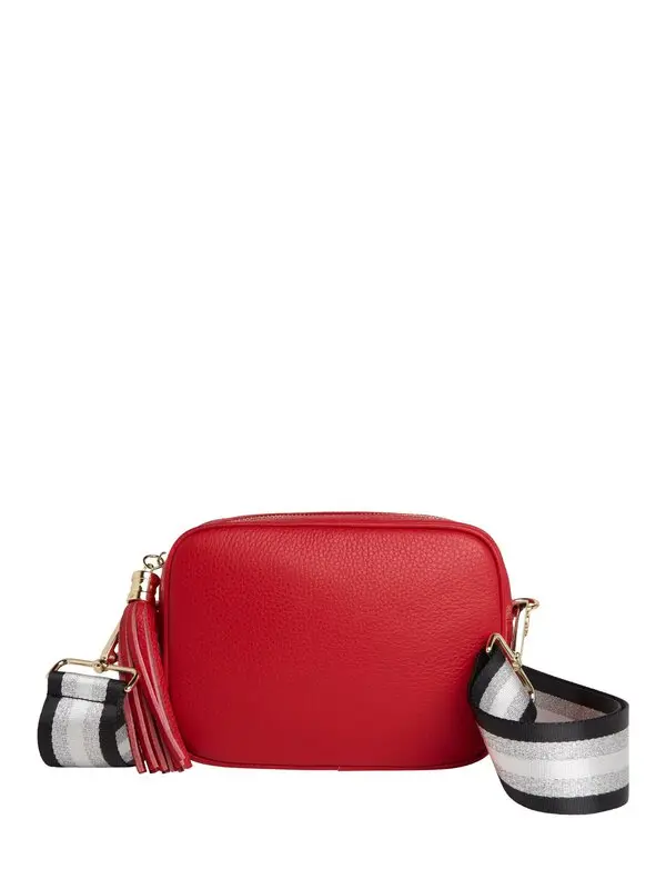 BETSY & FLOSS Verona Crossbody Bag With Tassel And Patterned Strap - Red