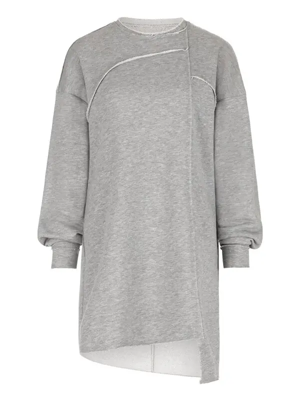 CLOTHES BY LOCKER ROOM Oversized Asymmetric Long Sweater - Grey