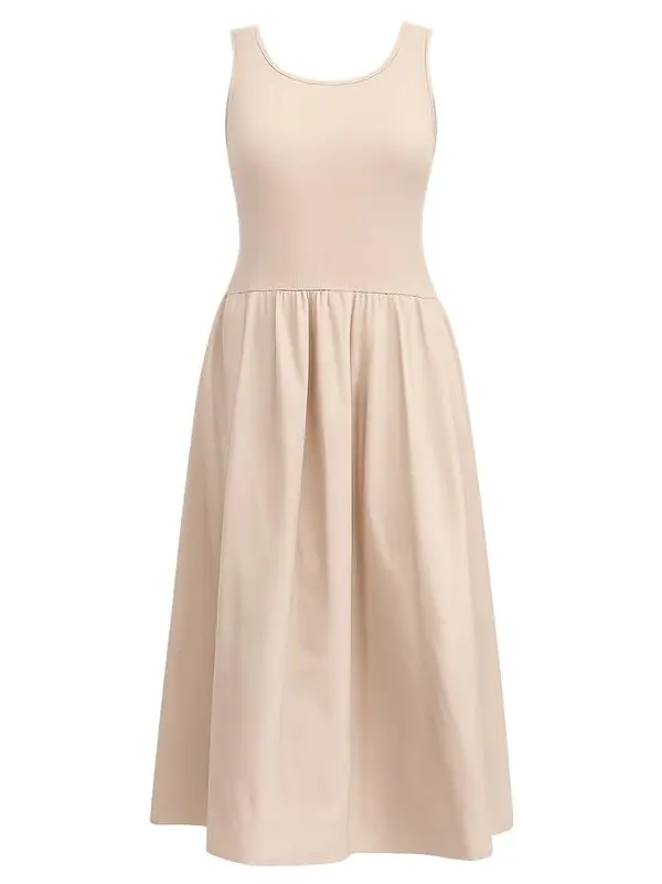 TANTRA SPAIN SL Fitted A-line Maxi Dress With Pockets - Beige